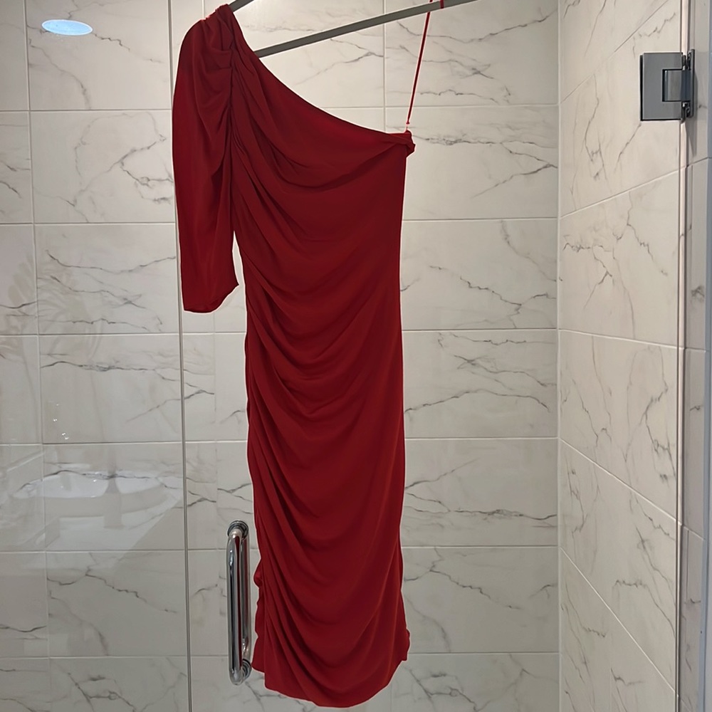 Halston One Shoulder Red Dress (Like New) - Gem